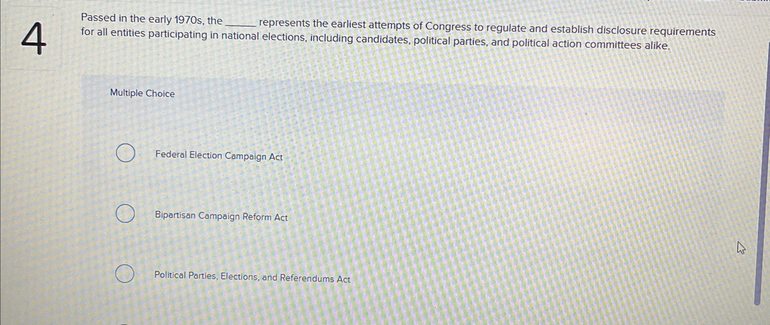 Solved Passed in the early 1970 ﻿s, ﻿the represents the | Chegg.com