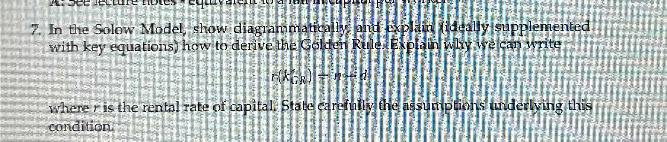 Solved In the Solow Model, show diagrammatically, and | Chegg.com Solved In the Solow Model, show diagrammatically, and | Chegg.com