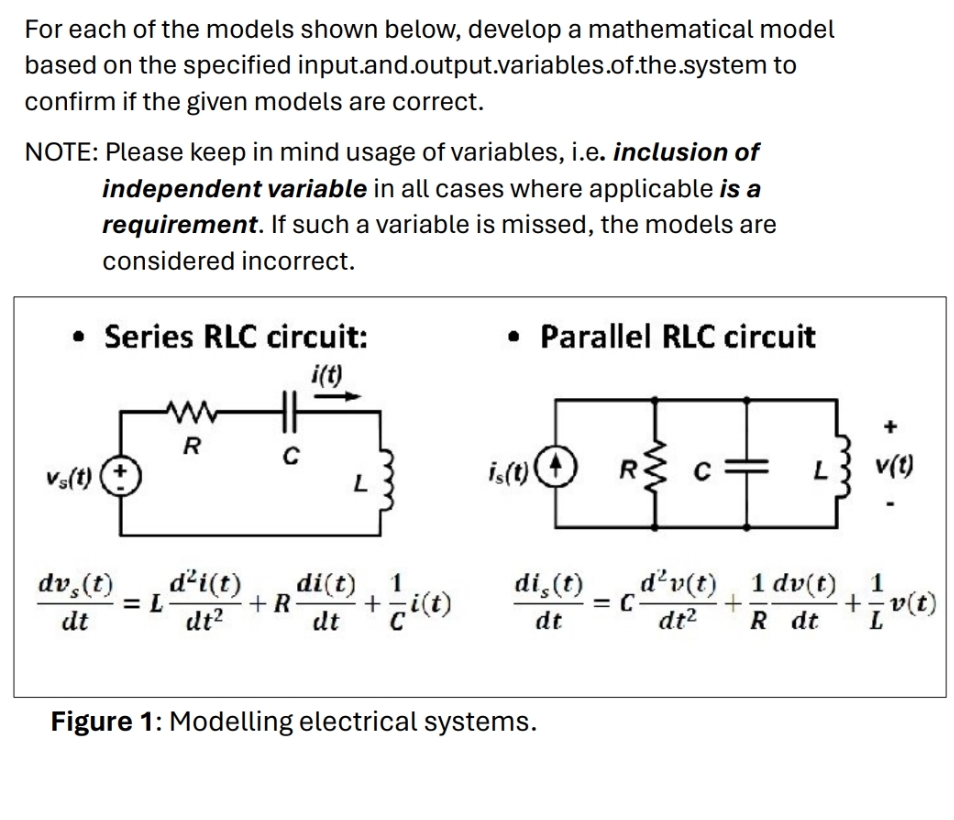 Solved For each of the models shown below, develop a | Chegg.com
