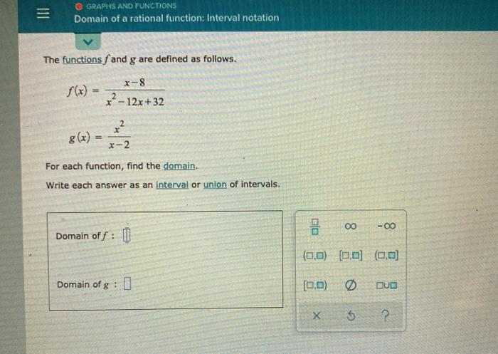 Solved E Graphs And Functions Domain Of A Rational