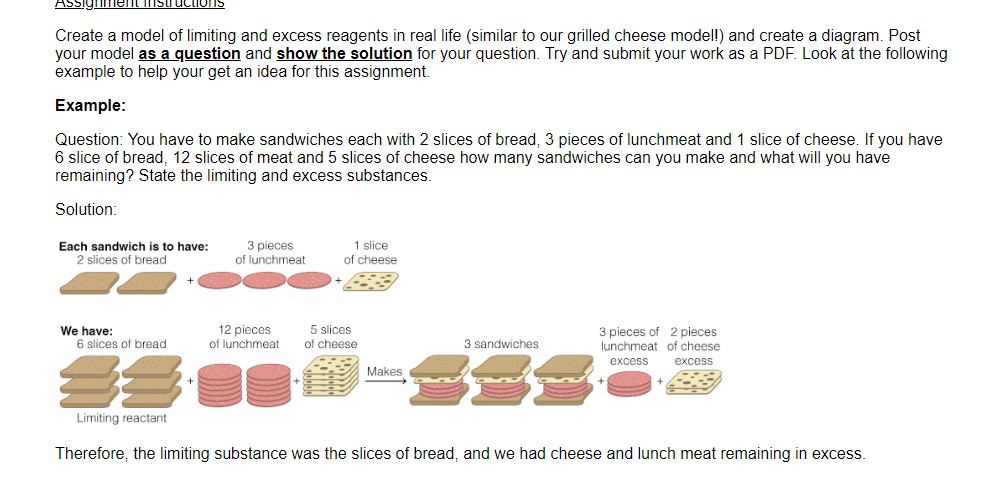Solved Create a model of limiting and excess reagents in | Chegg.com