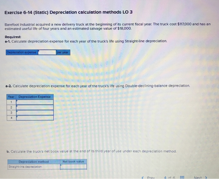 Solved Exercise 6 14 Static Depreciation Calculation