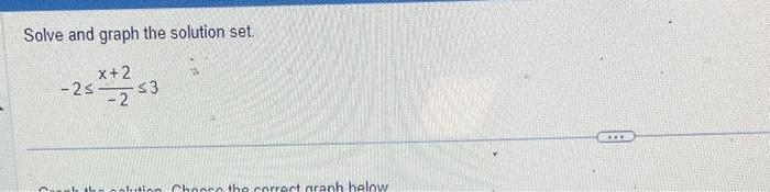 Solved Solve and graph the solution set. −2≤−2x+2≤3 | Chegg.com