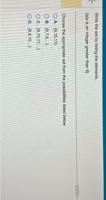 Solved Write the set by listing the elements. {a∣a is an | Chegg.com