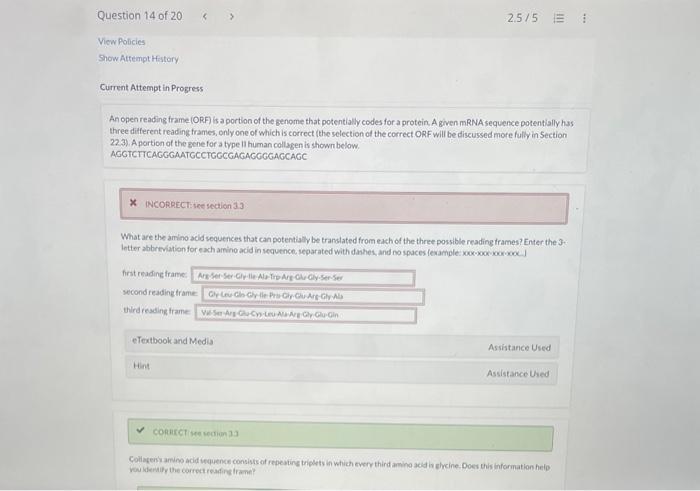 Solved An open reading frame(ORF) is a portion of the genome | Chegg.com