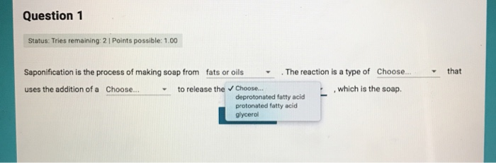Solved Question 1 Status: Tries remaining: 2 | Points | Chegg.com