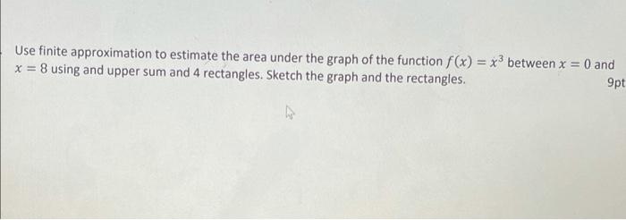 Solved Use finite approximation to estimate the area under | Chegg.com