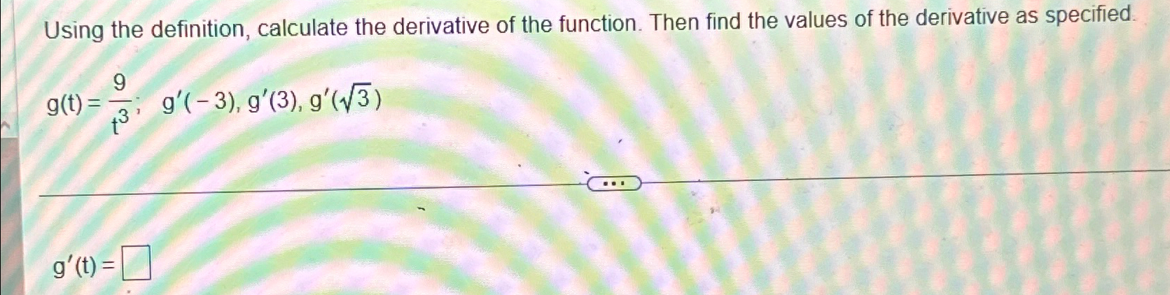 Solved Using the definition, calculate the derivative of the | Chegg.com