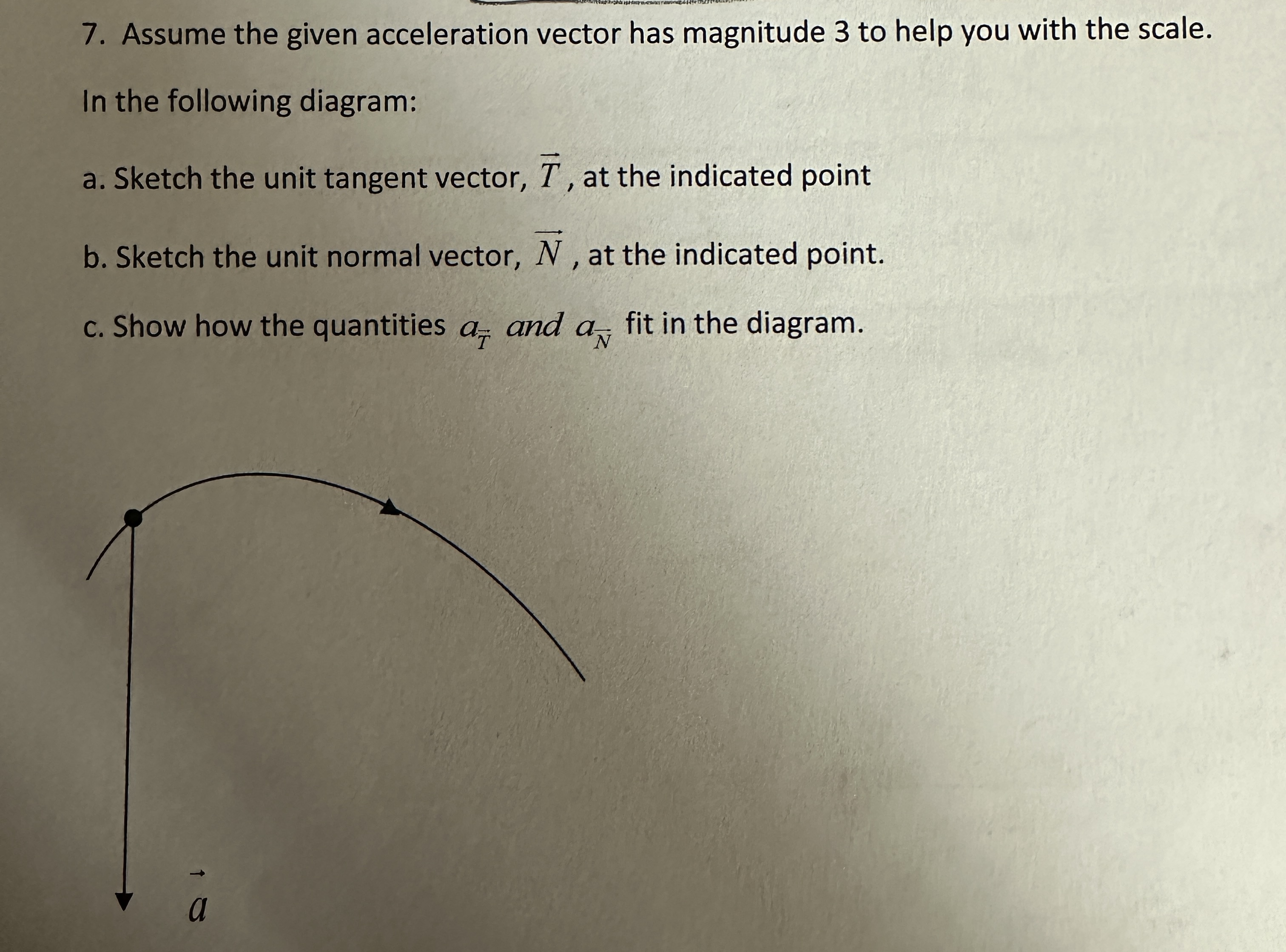 Solved Assume the given acceleration vector has magnitude | Chegg.com