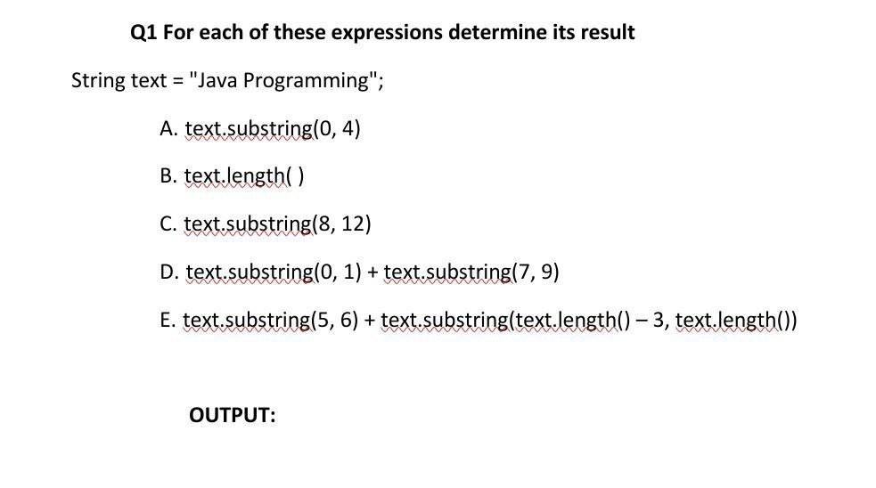 Solved Q1 For each of these expressions determine its result | Chegg.com