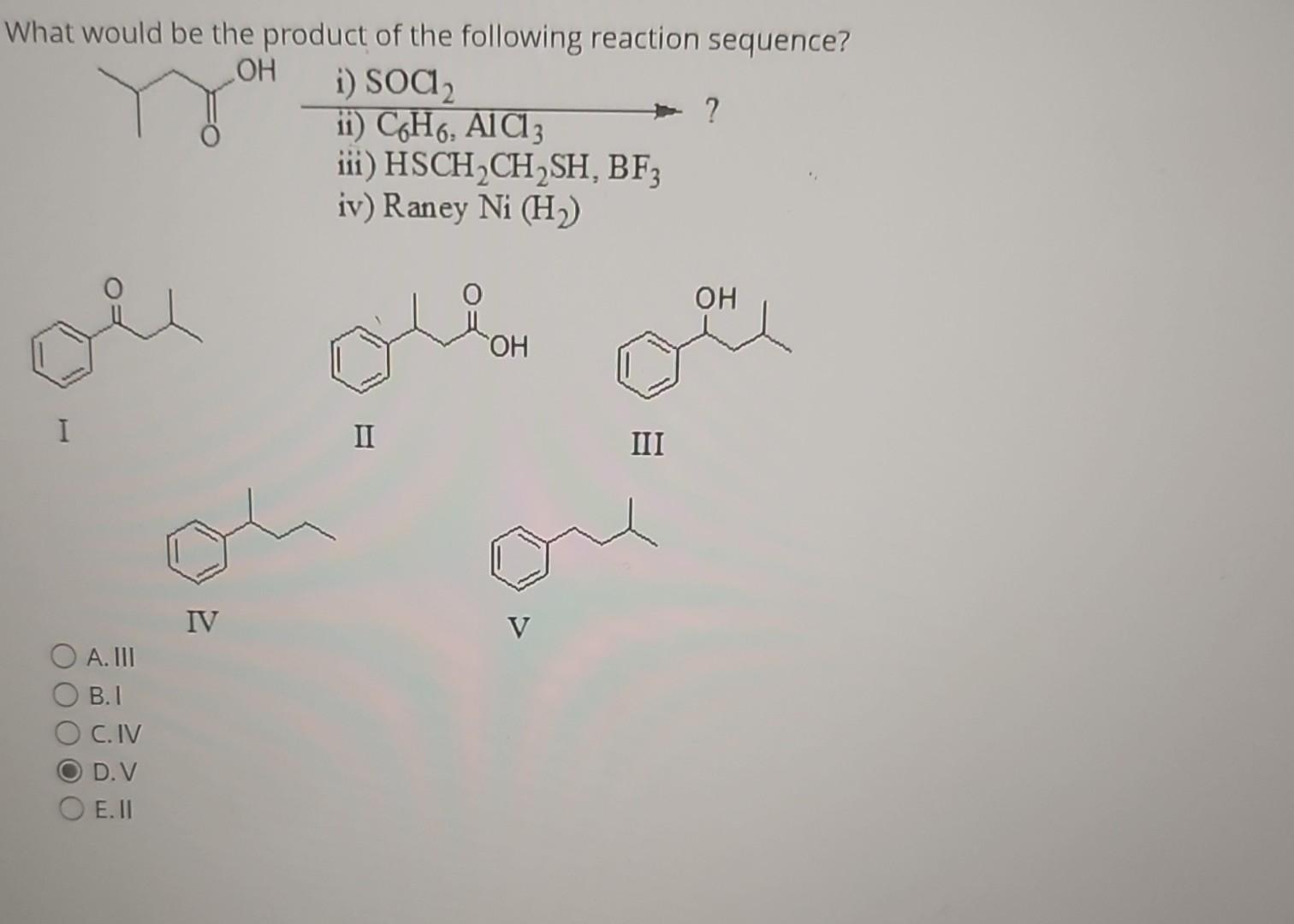 Solved What would be the product of the following reaction | Chegg.com