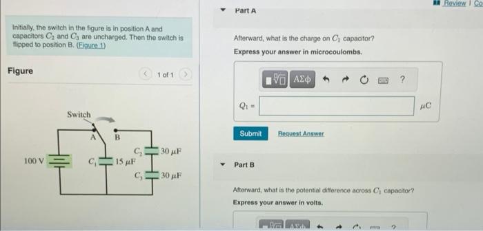 Solved Initially, the switch in the figure is in position A | Chegg.com