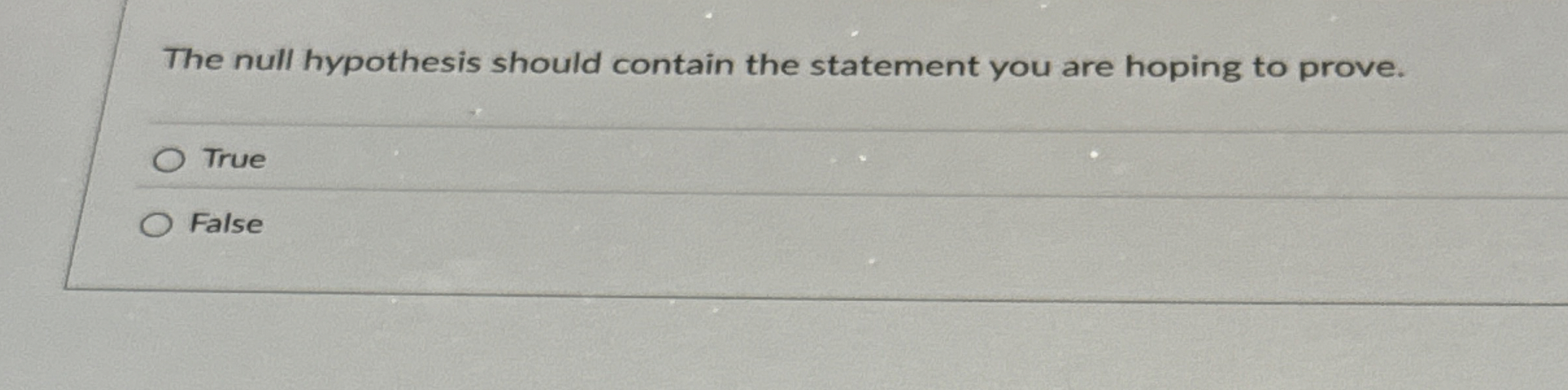 Solved The null hypothesis should contain the statement you | Chegg.com