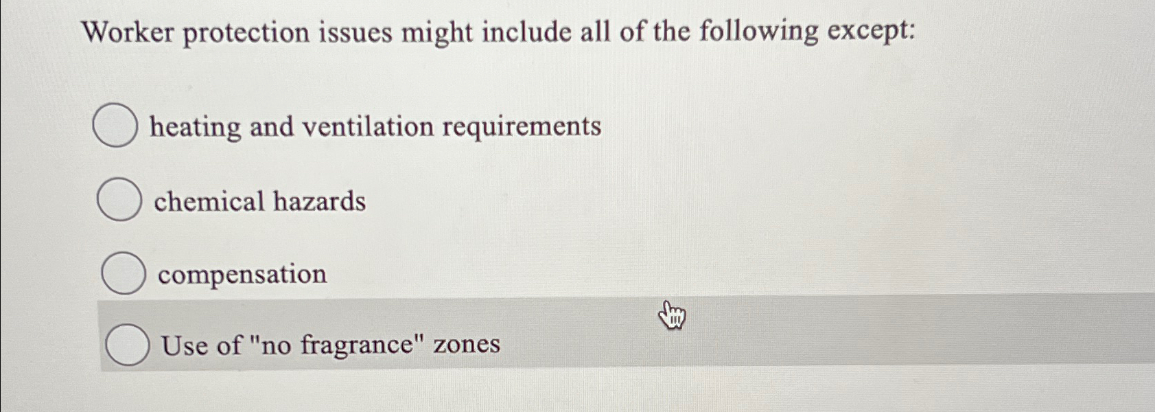 Solved Worker protection issues might include all of the | Chegg.com