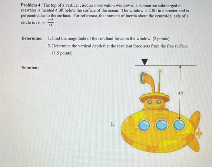 Solved Problem 4: The top of a vertical circular observation | Chegg.com