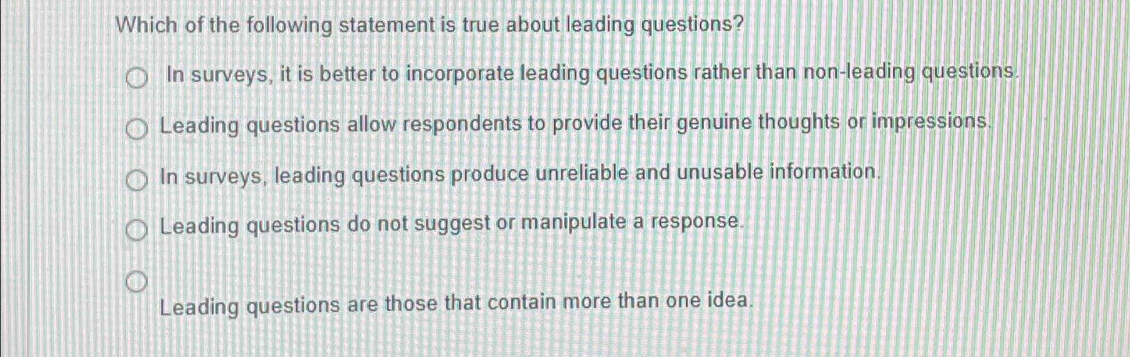 Solved Which of the following statement is true about | Chegg.com