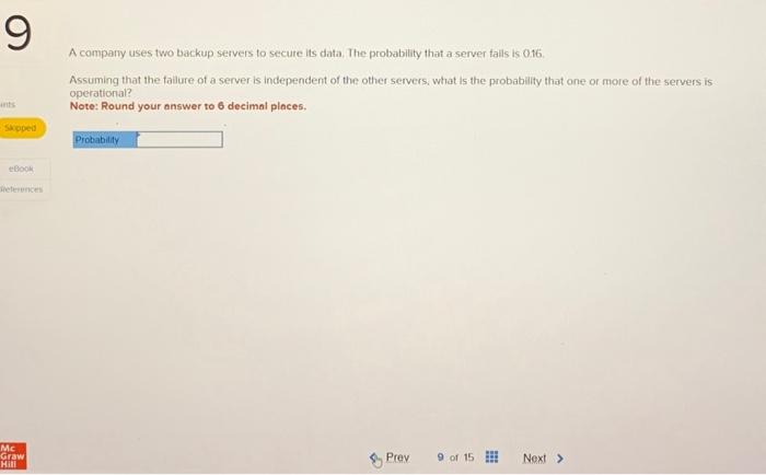 Solved A company uses two backup servers to secure its data. | Chegg.com