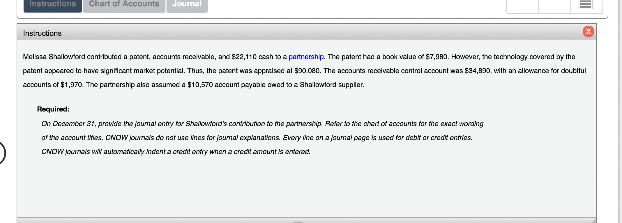 Solved Melissa Shallowford contributed a patent, accounts | Chegg.com