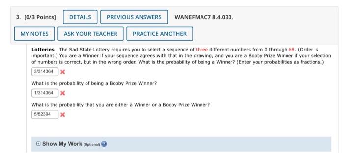 Solved Lotteries The Sad State Lottery requires you to | Chegg.com