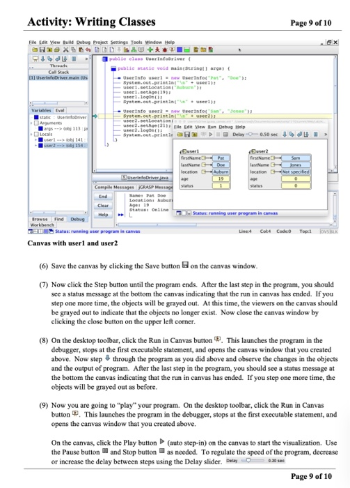 Solved Activity: Writing Classes Page 1 of 10 Terminology | Chegg.com