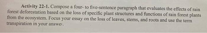 Solved Compose a four- to five sentence paragraph that | Chegg.com