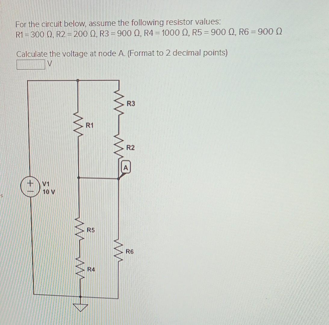 Solved For the circuit below, assume the following resistor | Chegg.com