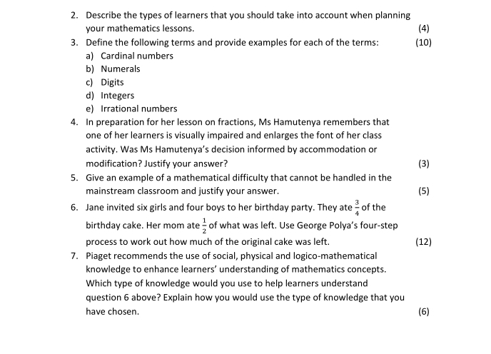 Solved Describe the types of learners that you should take | Chegg.com