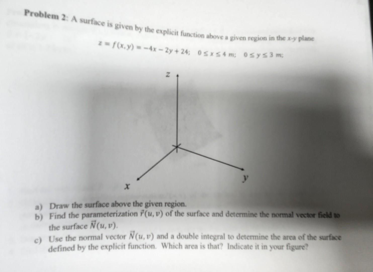 Solved Problem 2: A surface is given by the explicit | Chegg.com