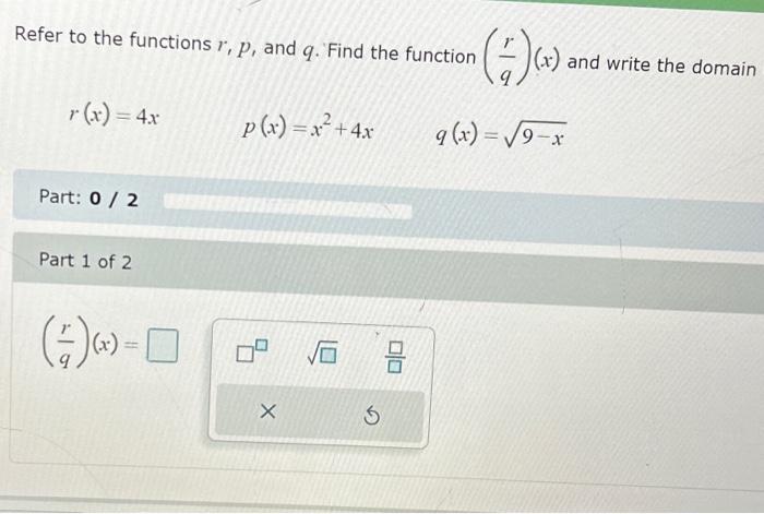 Solved Refer to the functions r, p, and q. Find the function | Chegg.com