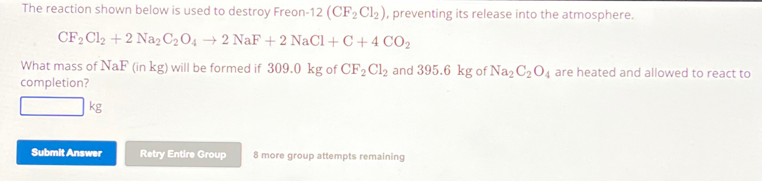 Solved The reaction shown below is used to destroy | Chegg.com