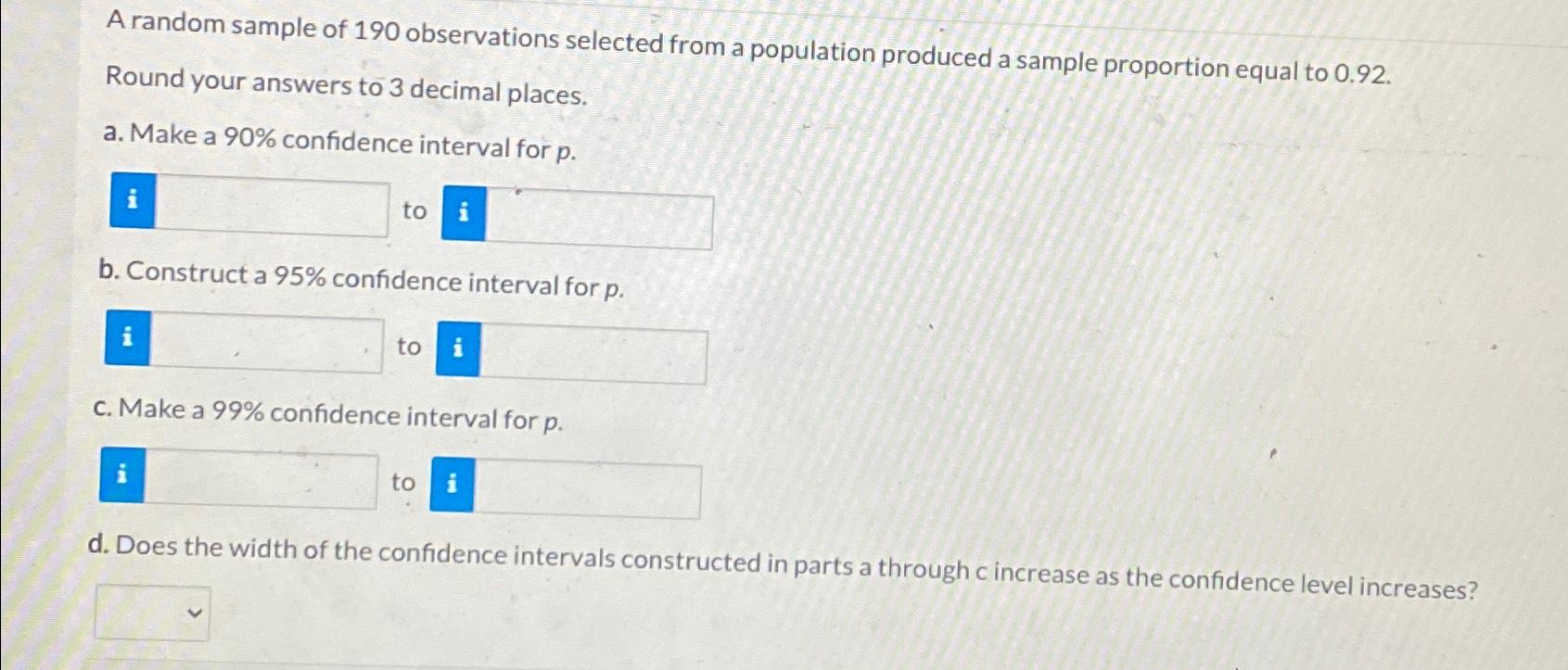 Solved A random sample of 190 ﻿observations selected from a | Chegg.com