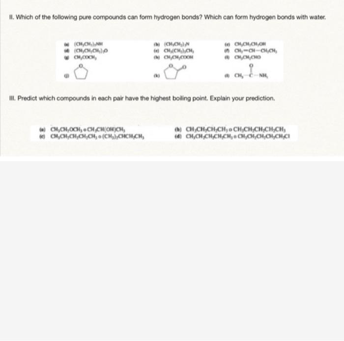 Solved 11. Which of the following pure compounds can form | Chegg.com