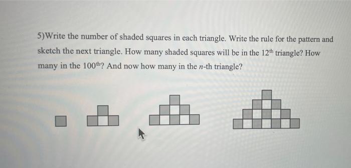 Solved 5)Write the number of shaded squares in each | Chegg.com