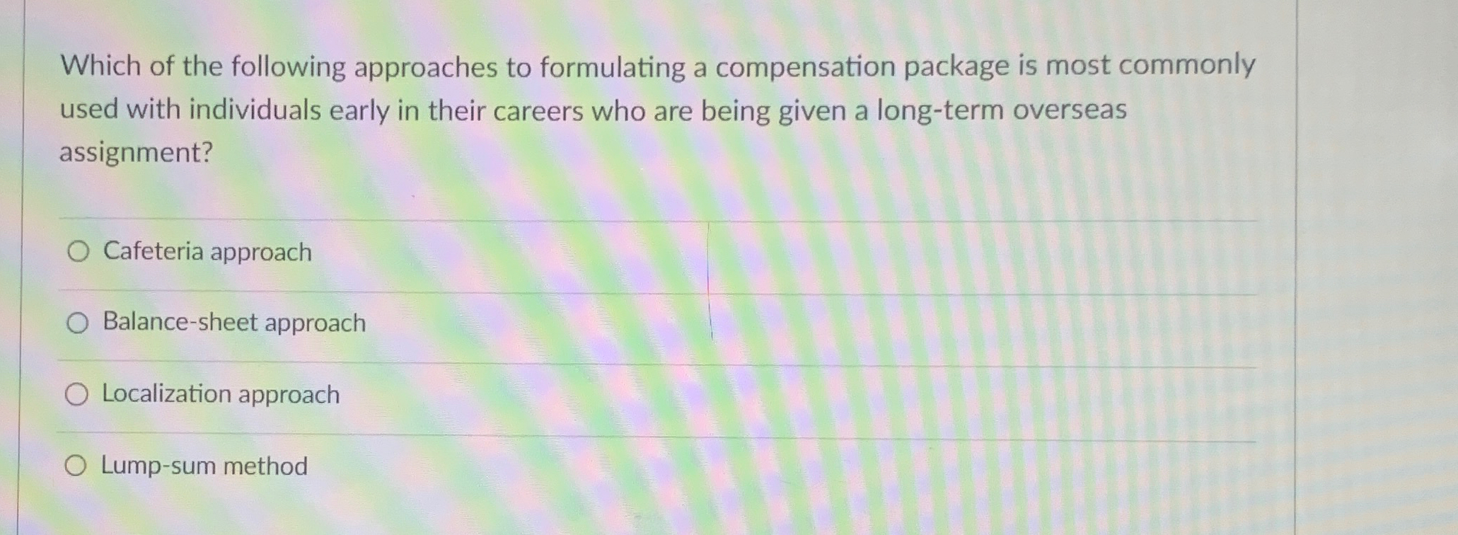 Solved Which of the following approaches to formulating a | Chegg.com