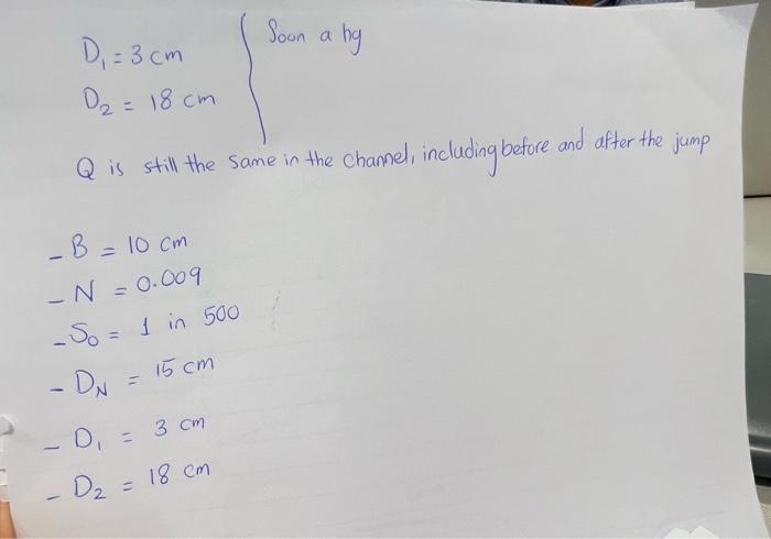 Solved 1) Calculate the flow rate (Q) in the channel using | Chegg.com