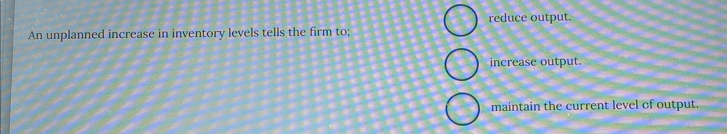 Solved An unplanned increase in inventory levels tells the | Chegg.com