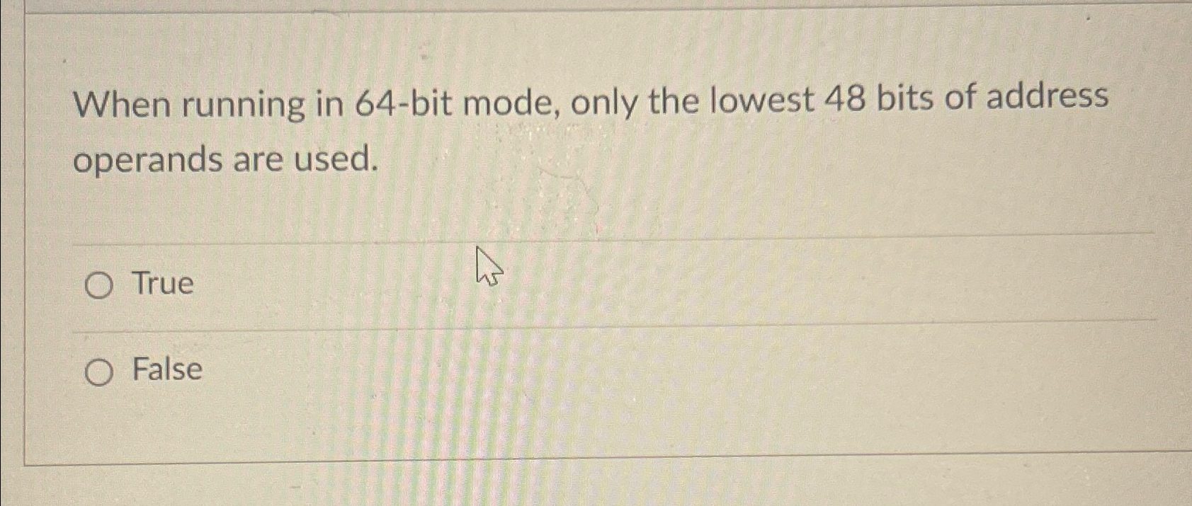 Solved When running in 64-bit mode, only the lowest 48 ﻿bits | Chegg.com