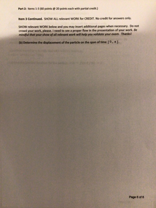 Solved Part 2: Items 1-3 (60 points @ 20 points each with | Chegg.com