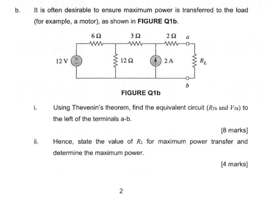 Solved b. ﻿It is often desirable to ensure maximum power is | Chegg.com
