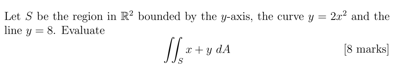 Solved Let S ﻿be the region in R2 ﻿bounded by the y-axis, | Chegg.com