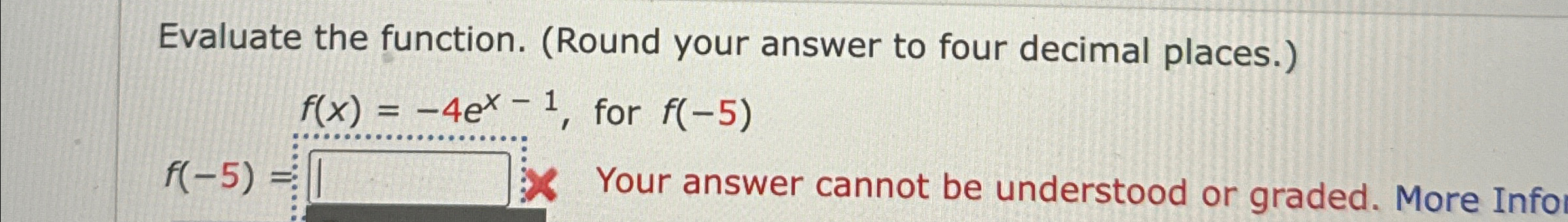 Solved Evaluate the function. (Round your answer to four | Chegg.com