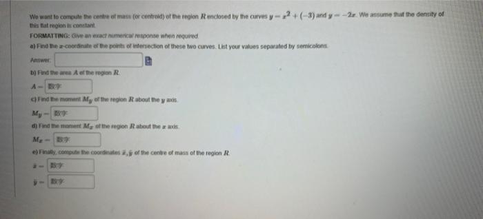Solved Wo want to compuste the centre df mass (or centraid) | Chegg.com