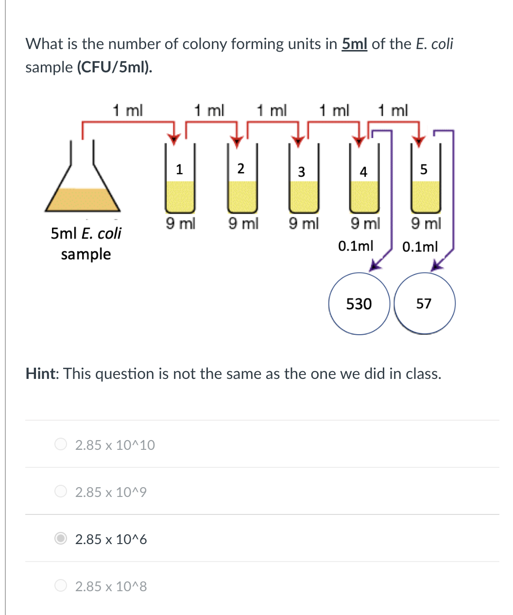Solved What is the number of colony forming units in 5ml ﻿of | Chegg.com