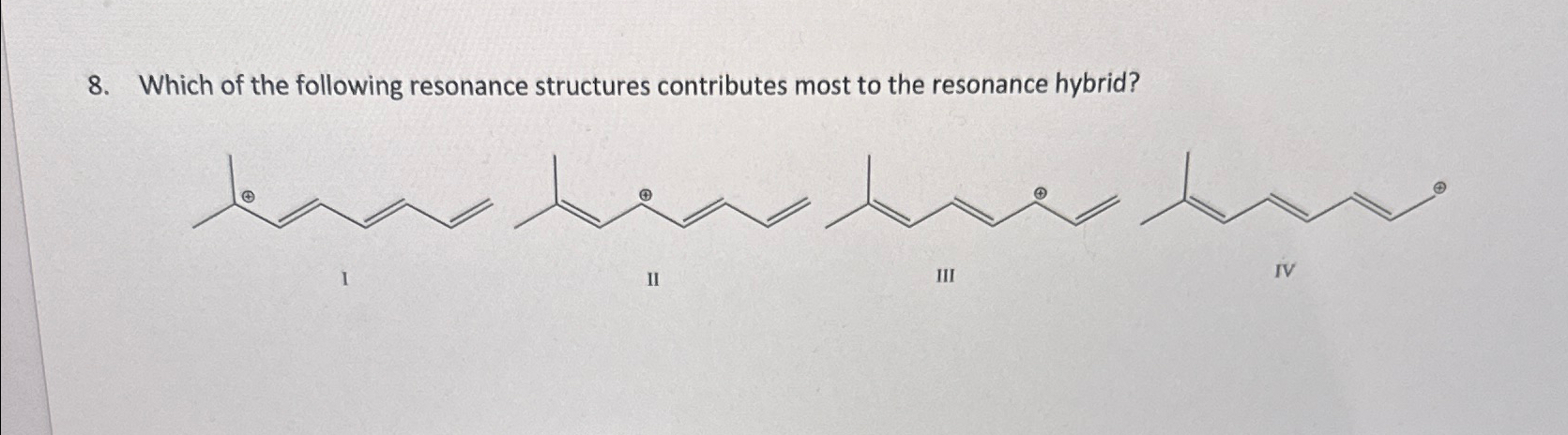 Solved Which of the following resonance structures | Chegg.com