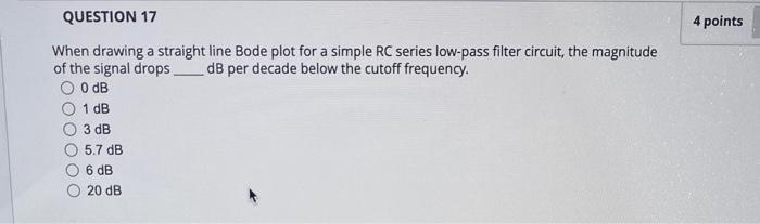 Solved When drawing a straight line Bode plot for a simple | Chegg.com