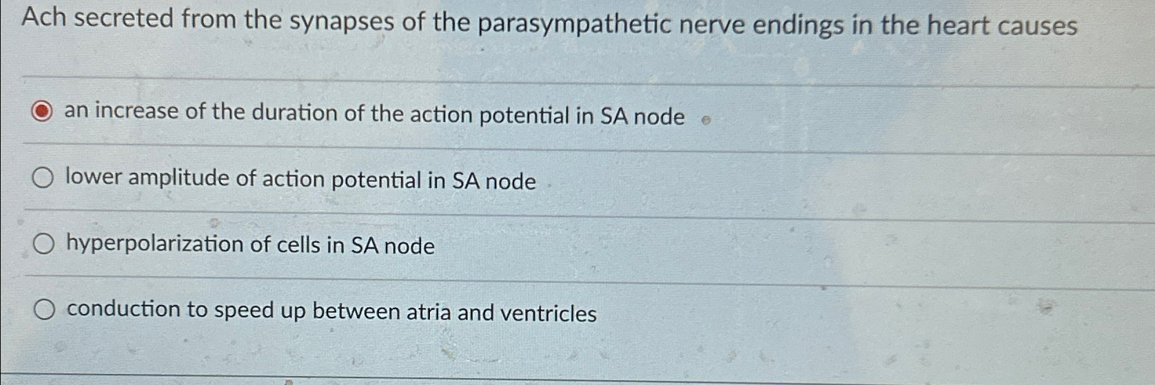 Solved Ach secreted from the synapses of the parasympathetic | Chegg.com