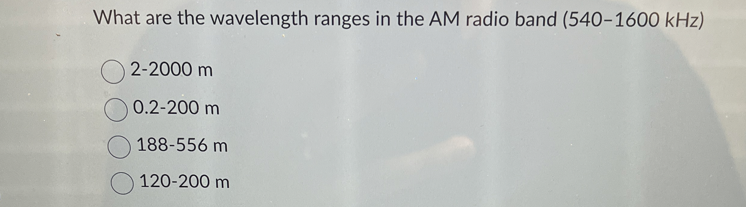 Solved What are the wavelength ranges in the AM radio band | Chegg.com