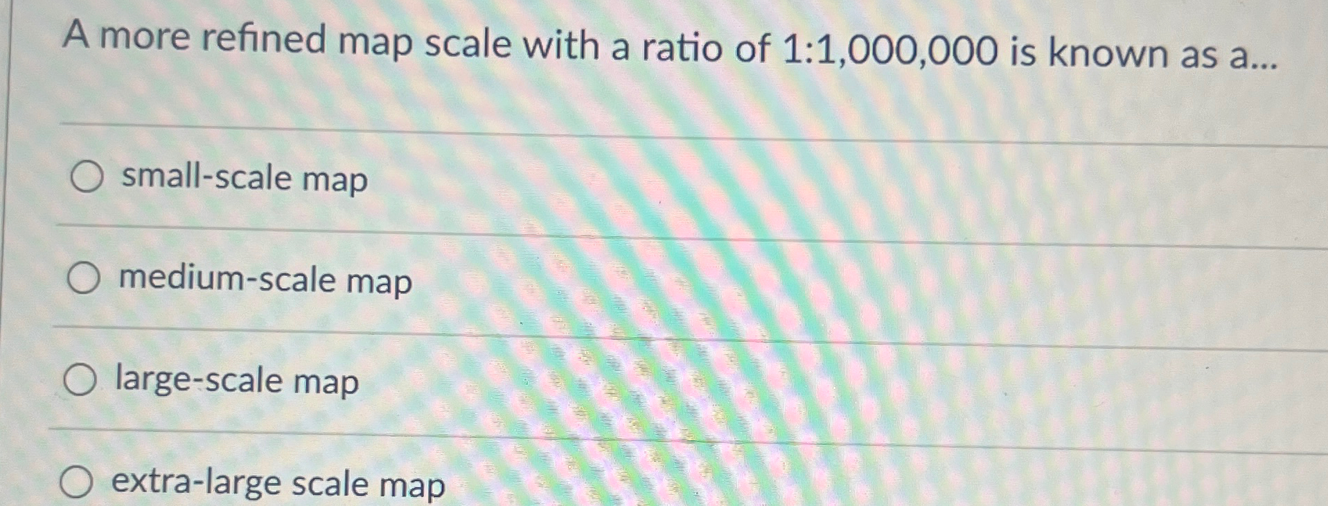 Solved A more refined map scale with a ratio of 1:1,000,000 | Chegg.com