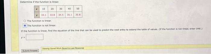 Solved Determine if the function is linear. The function is | Chegg.com