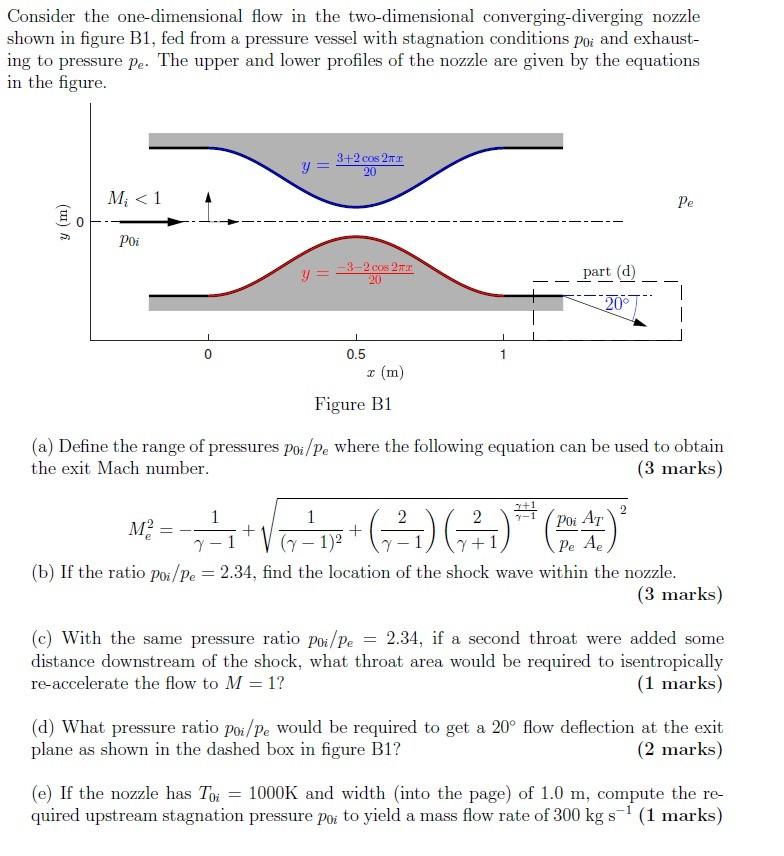 Consider the one-dimensional flow in the | Chegg.com